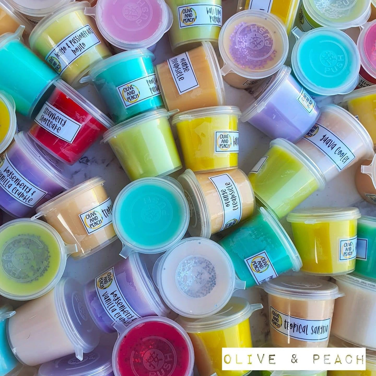 Shot Pots I-Q – Olive and Peach