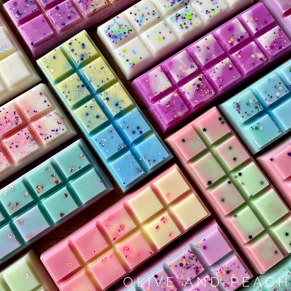 Snap Bars A-M – Olive and Peach